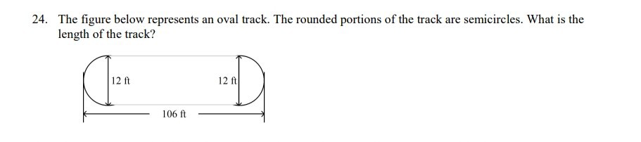 [GET ANSWER] 24. The figure below represents an oval track. The rounded ...