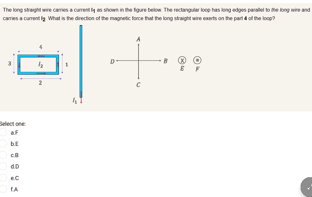 SOLVED: The long straight wire carries a current l as shown in the figure below.The rectangular ...