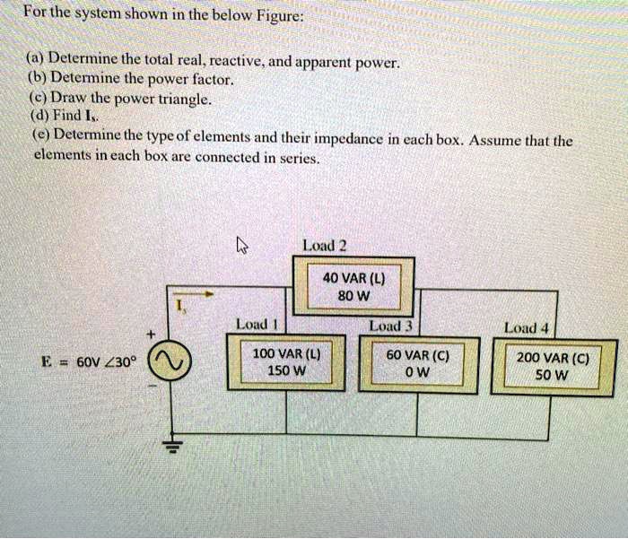 SOLVED: For the system shown in the below Figure: a) Determine the total real, reactive, and ...