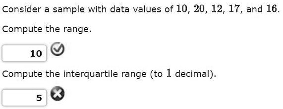 consider a sample with data values of 10 20 12 17 and 16 compute the ... consider a sample with data values of 10 20 12 17 and 16 compute the ...