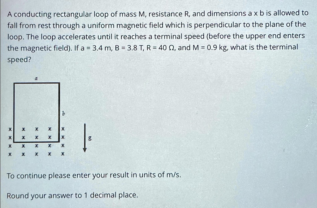 A conducting rectangular loop of mass M, resistance R, and dimensions a imes b is allowed to ...