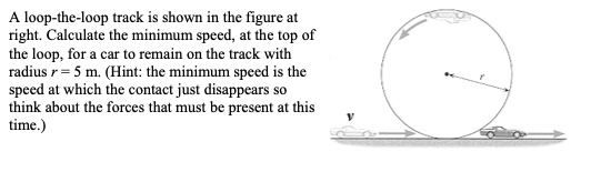 Loop-the-loop track is shown in the figure at right: … - SolvedLib
