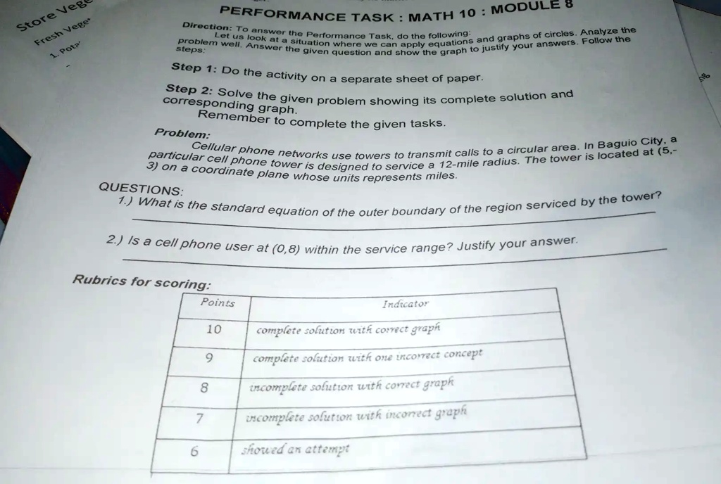 veg performance task 10 module store math vere direction lata sokwor the performance task do the ...