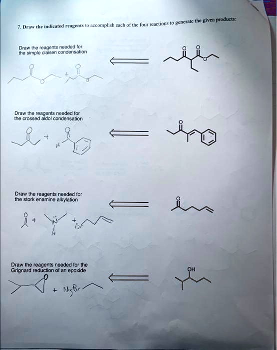 SOLVED: Draw the reagents needed for the simple claisen condensation Draw the reagents needed ...