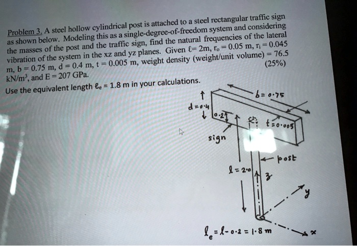 problem 3a steel hollow cylindrical post is attached to a steel ...