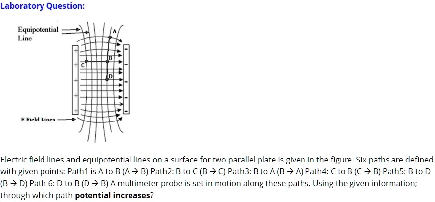 SOLVED: Laboratory Question: Equipotential Line Field Lines Electric ...