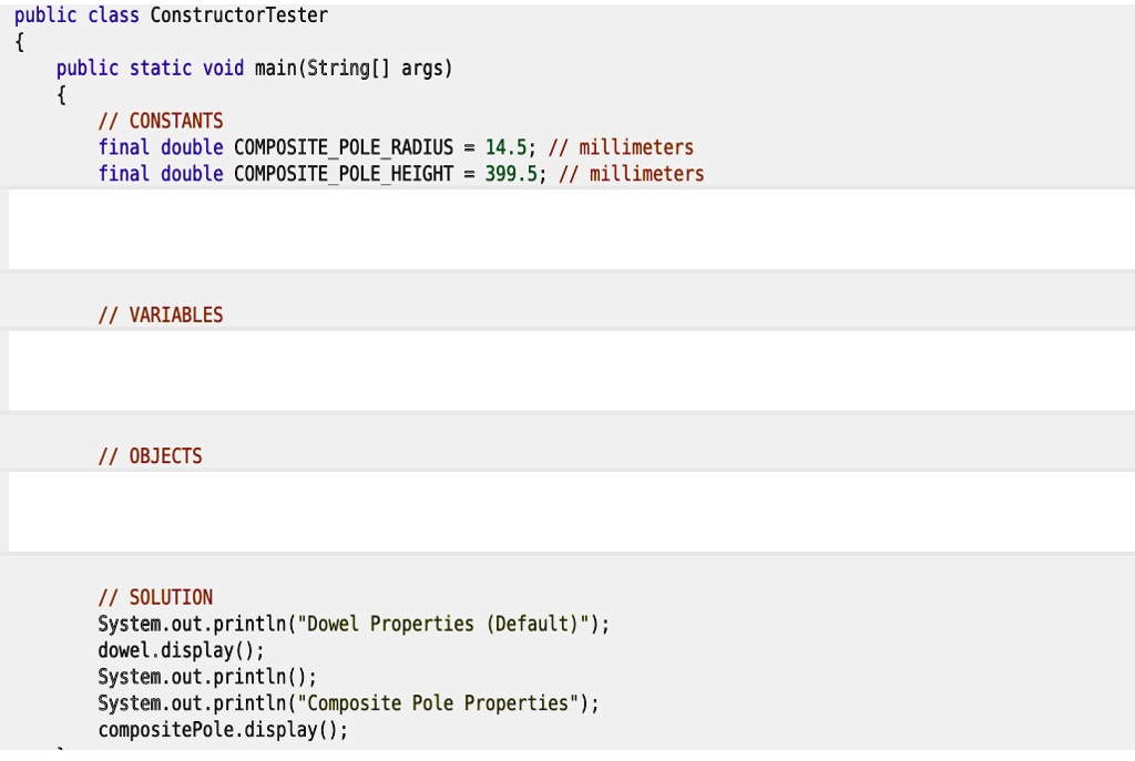 [GET ANSWER] public class ConstructorTester public static void main ...