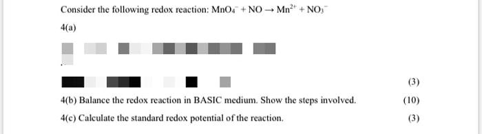 SOLVED: Consider the following redox reaction: MnO4- + NO2- â†’ Mn2 ...