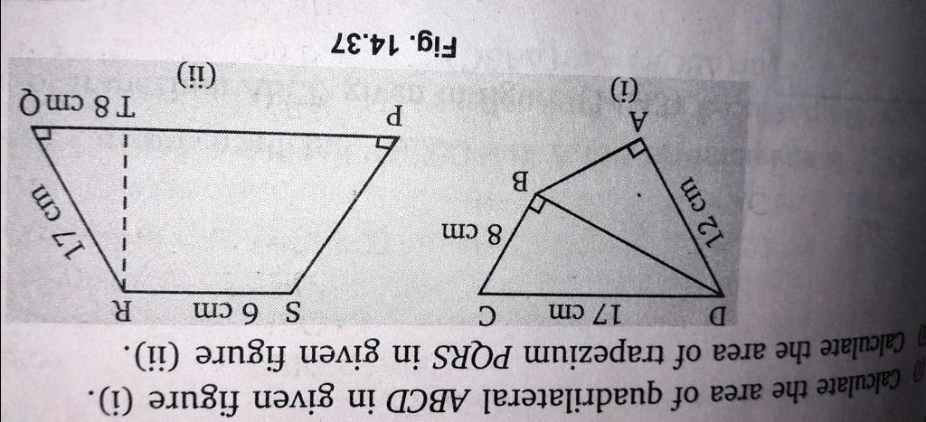 SOLVED: 'calculate the area of quadrilateral abcd in the given figure'