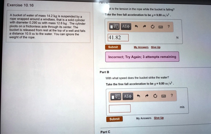 SOLVED: Exercise 10.16 1t is the Ieitsion tne ranc Mhtare bucket ...