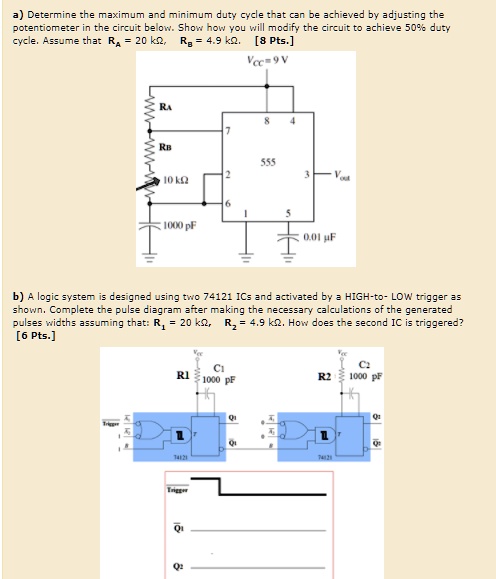 a) Determine the maximum and minimum duty cycle that can be achieved by ...
