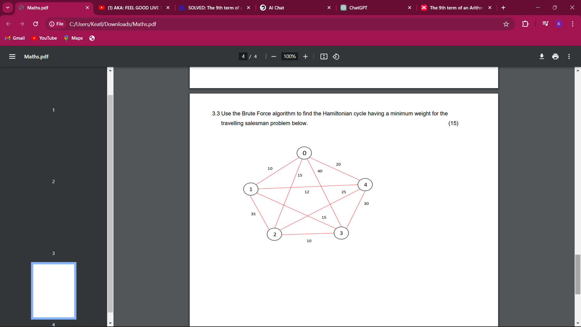 SOLVED: Maths.pdf (1) AKA: FEEL GOOD LIVE ς N. SOLVED: The 9 th term of Al Chat ChatGPT The 9th ...