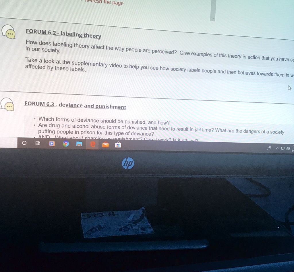 SOLVED: Labeling theory isn't the page FORUM 6.2 - labeling theory: How ...