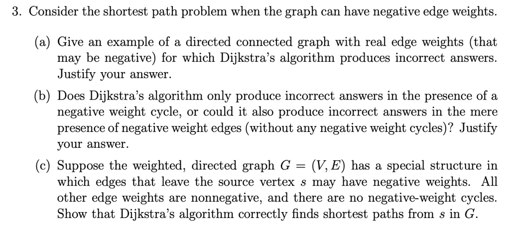 Analysis Of Algorithm Problem 3 Consider The Shortest Path Problem When