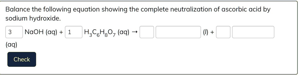 SOLVED: Balance the following equation showing the complete ...