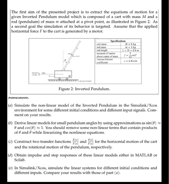 SOLVED: The first aim of the presented project is to extract the equations of motion for a given ...