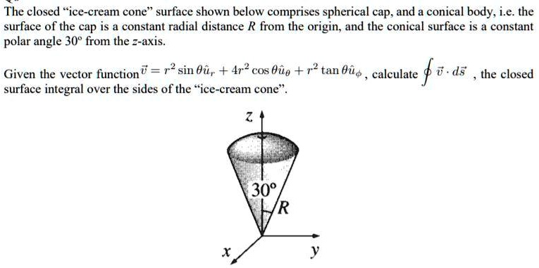 SOLVED: The closed "ice-cream cone surface shown below comprises a ...