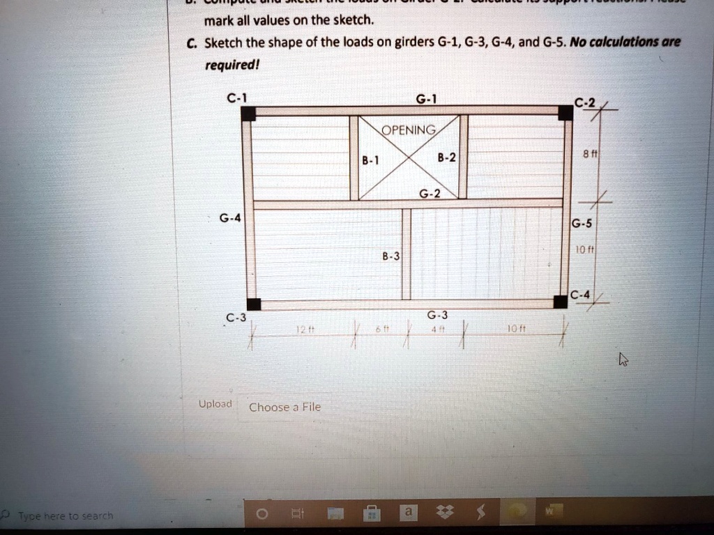 a mark arrows on the floors beams and girders to show the load path on ...