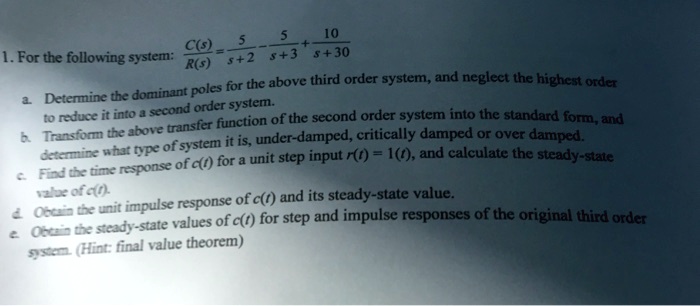 C(s)55101. For the following system: R(s) = s+2 + s+3