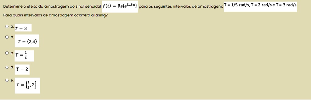 Solved Determine The Effect Of Sampling The Sinusoidal Signal For The