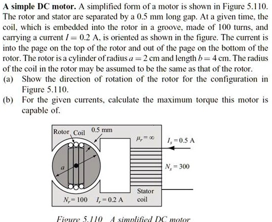 SOLVED: A simple DC motor. A simplified form of a motor is shown in ...