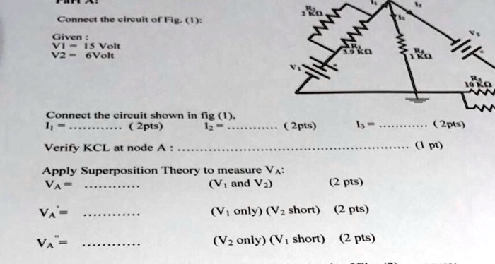 VIDEO solution: Connect the circuit of Fig. 1. Given: V1 = 15 Volts, V2 ... VIDEO solution: Connect the circuit of Fig. 1. Given: V1 = 15 Volts, V2 ...