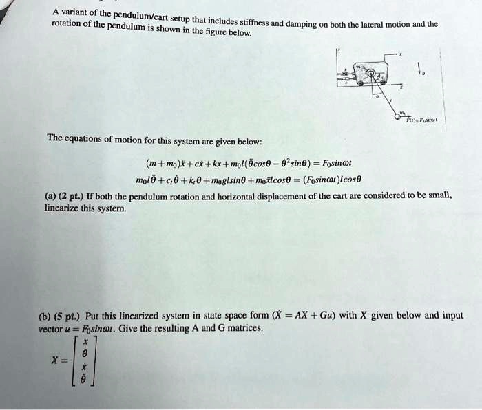 Rotation of the pendulum is shown in the figure below. The equations of ...