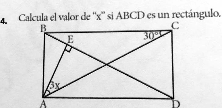 SOLVED: Calcular el valor de “x” si ABCD es un rectángulo ayuda pliss ...