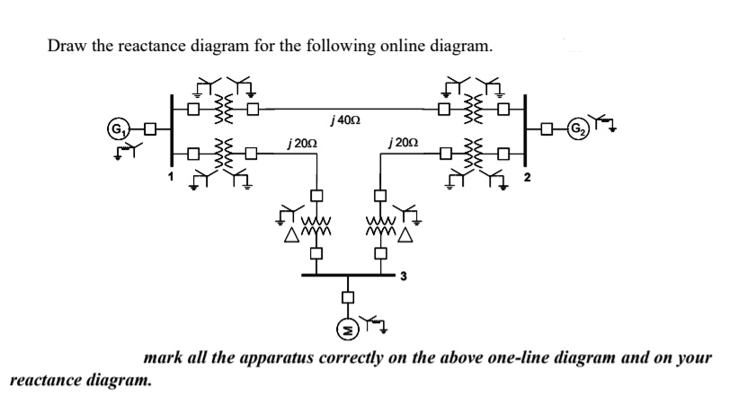 Draw The Reactance Diagram For The Following Online Diagram G 1 3 2 W J 40 3 2 G J 20 J 20