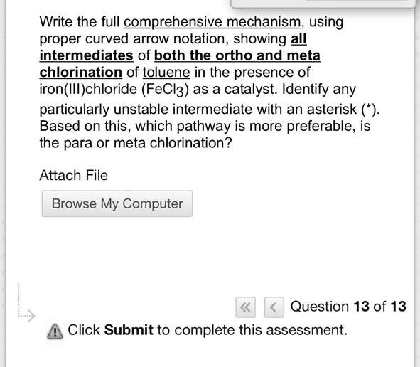 SOLVED: Write the full comprehensive mechanism; using proper curved arrow notation, showing all ...