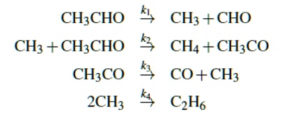 SOLVED: Consider that for the decomposition reaction of acetaldehyde: CH3CHO → CH4 + CO The ...