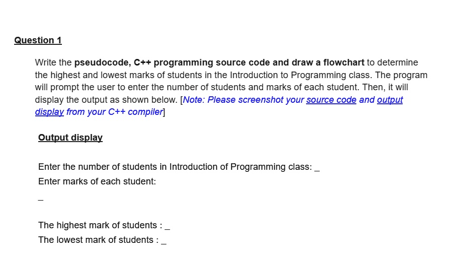 Solved Write The Pseudocode C Programming Source Code And Draw A Flowchart To Determine The