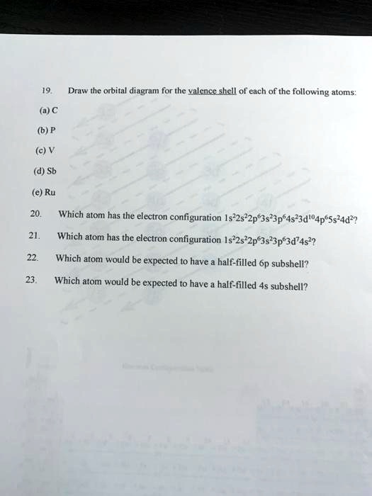 Draw the orbital diagram for the valence_shell of cac… - SolvedLib