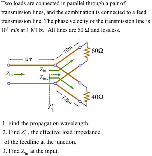 SOLVED: Two loads are connected in parallel through a pair of ...