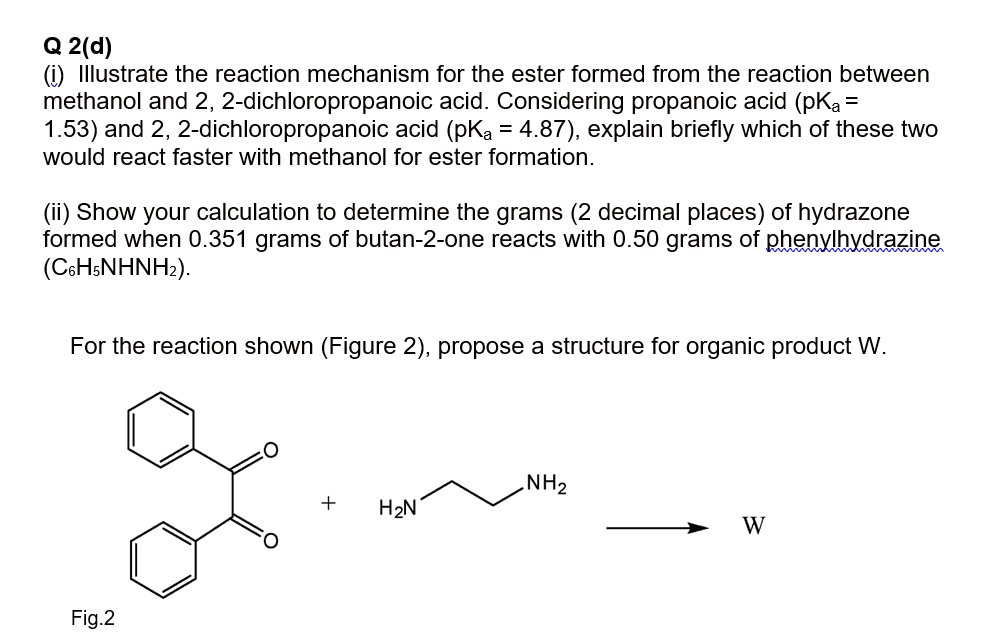 SOLVED:2(d) Illustrate the reaction mechanism for the ester formed from ...