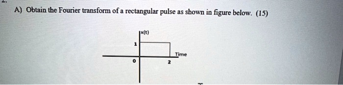 A) Obtain the Fourier transform of a rectangular pulse as shown in figure below. (15)