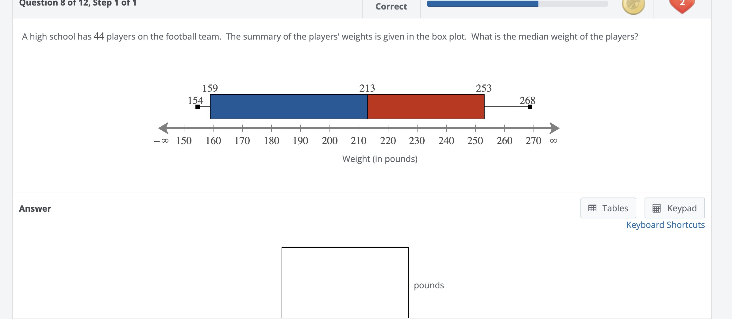 SOLVED: A high school has 44 players on the football team. The summary ...