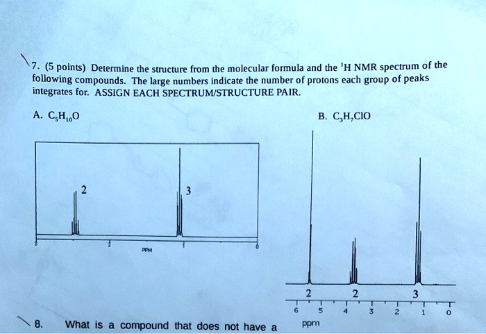 7 5 points determine the structure from the molecular formula and the h nmr spectrum of the ...