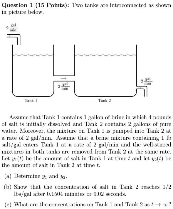 Question 1 15 points two tanks are interconnected as shown...