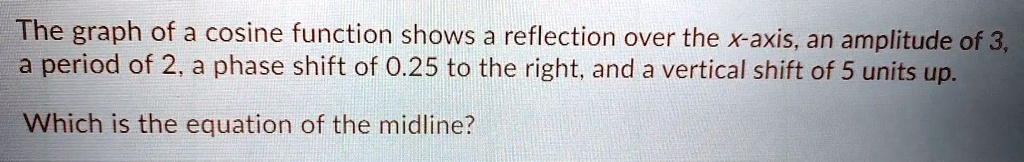 SOLVED: The graph of a cosine function shows a reflection over the x ...