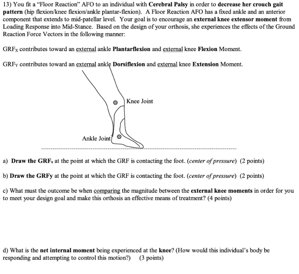 13) You fit a "Floor Reaction" AFO to an individual with Cerebral Palsy ...