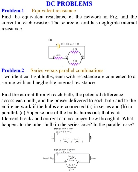 DC PROBLEMS Problem: Equivalent resistance Find the equivalent ... DC PROBLEMS Problem: Equivalent resistance Find the equivalent ...