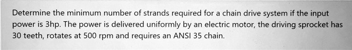 SOLVED: Determine the minimum number of strands required for a chain ...