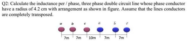 Solved Q2 Calculate The Inductance Per Phase Three Phase Double