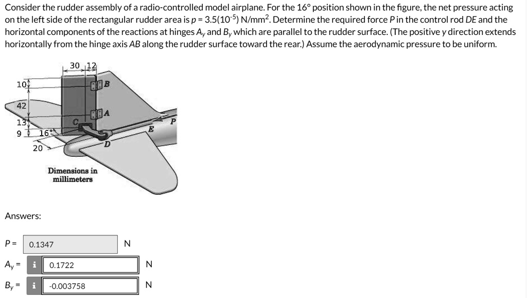 Consider the rudder assembly of a radio-controlled model airplane. For ...