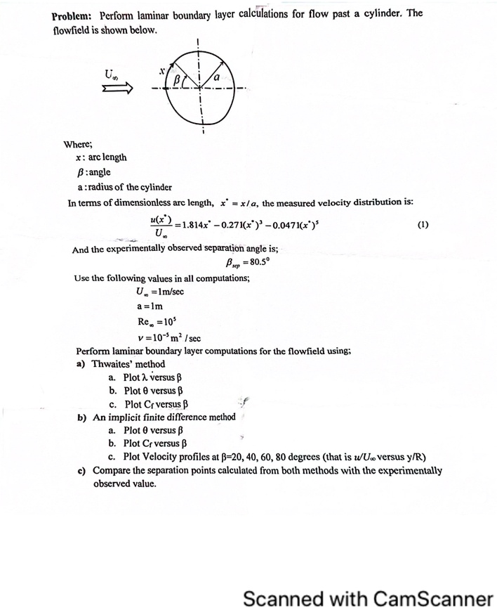 [GET ANSWER] Problem: Perform laminar boundary layer calculations for ...