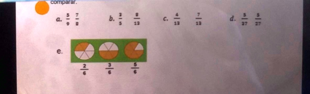 SOLVED: Ordena las siguientes fracciones de menor a mayor usando los ...