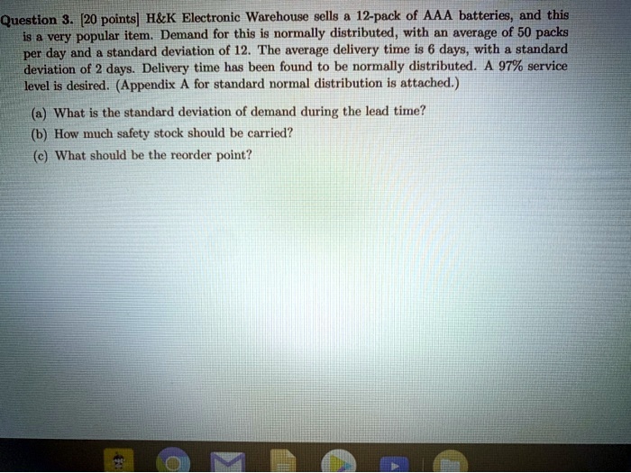 question 3 20 points hek electronic warehouse sells 12 pack of aaa ... question 3 20 points hek electronic warehouse sells 12 pack of aaa ...