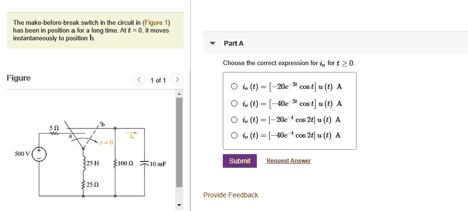 The make-before-break switch in the circuit in Figure 1 has been in ...