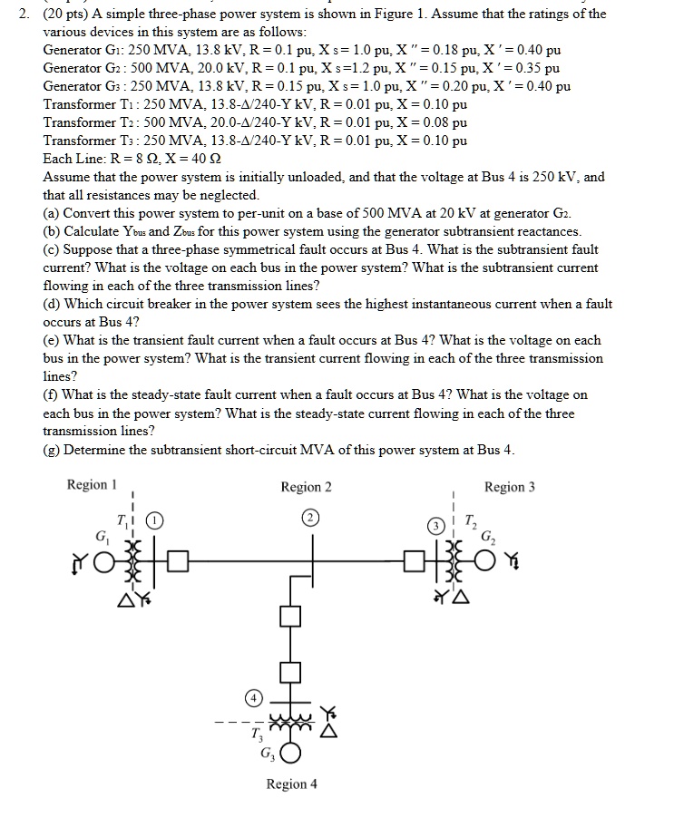 SOLVED: A simple three-phase power system is shown in Figure 1. Assume that the ratings of the ...
